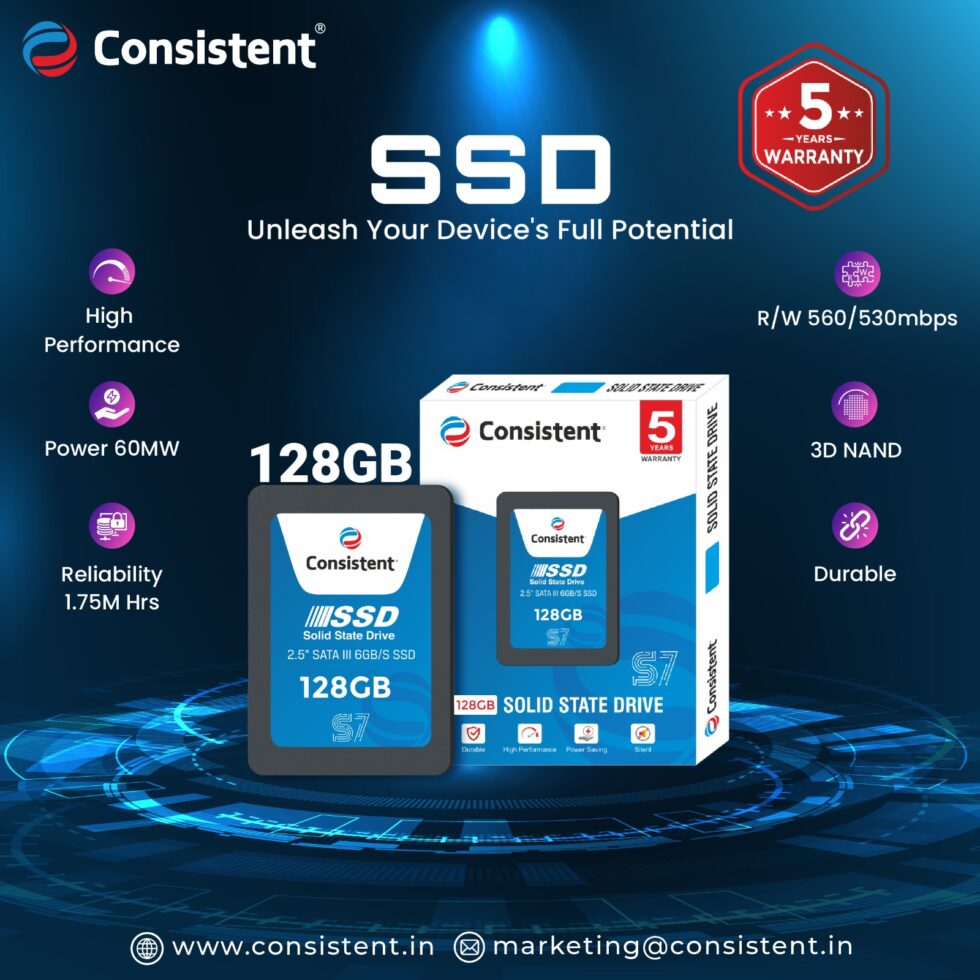 Consistent SSD (Solid State Drive) 128gb, 256gb, 512gb, 1tb, 2tb
